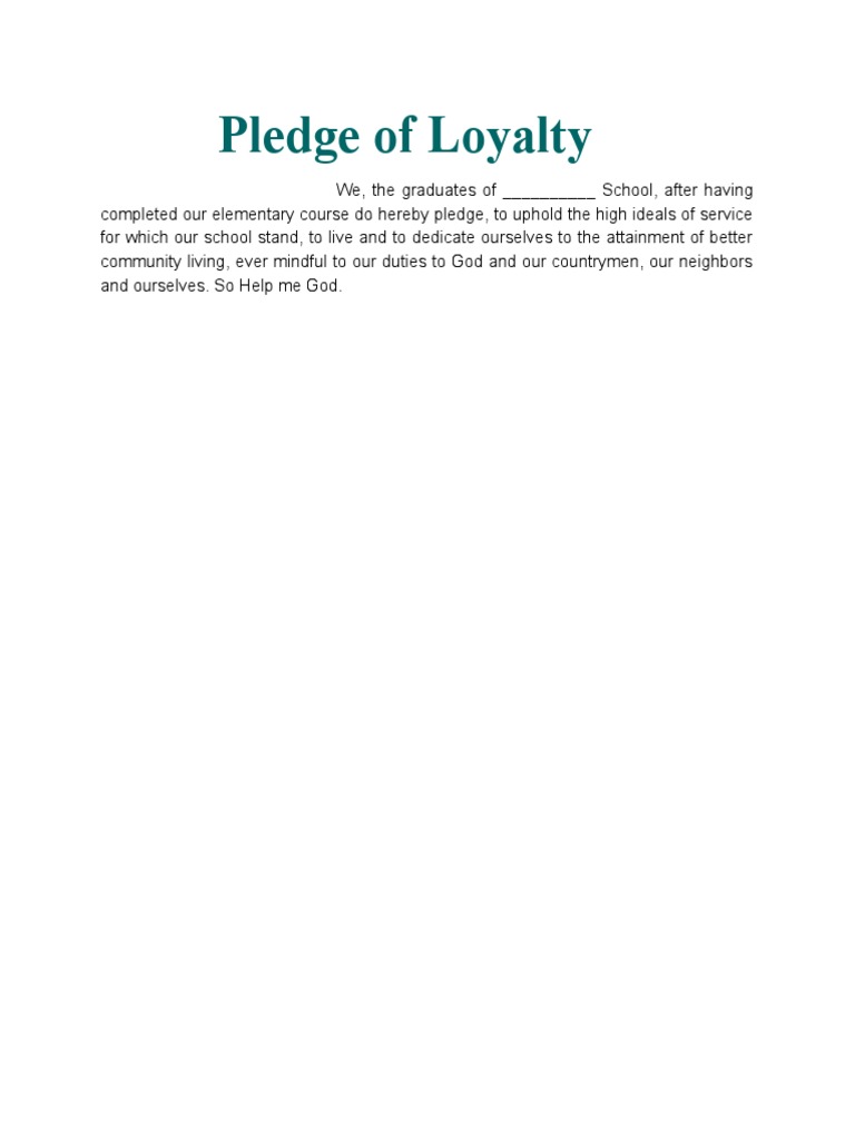 Graduate Loyalty Pledge Document | PDF