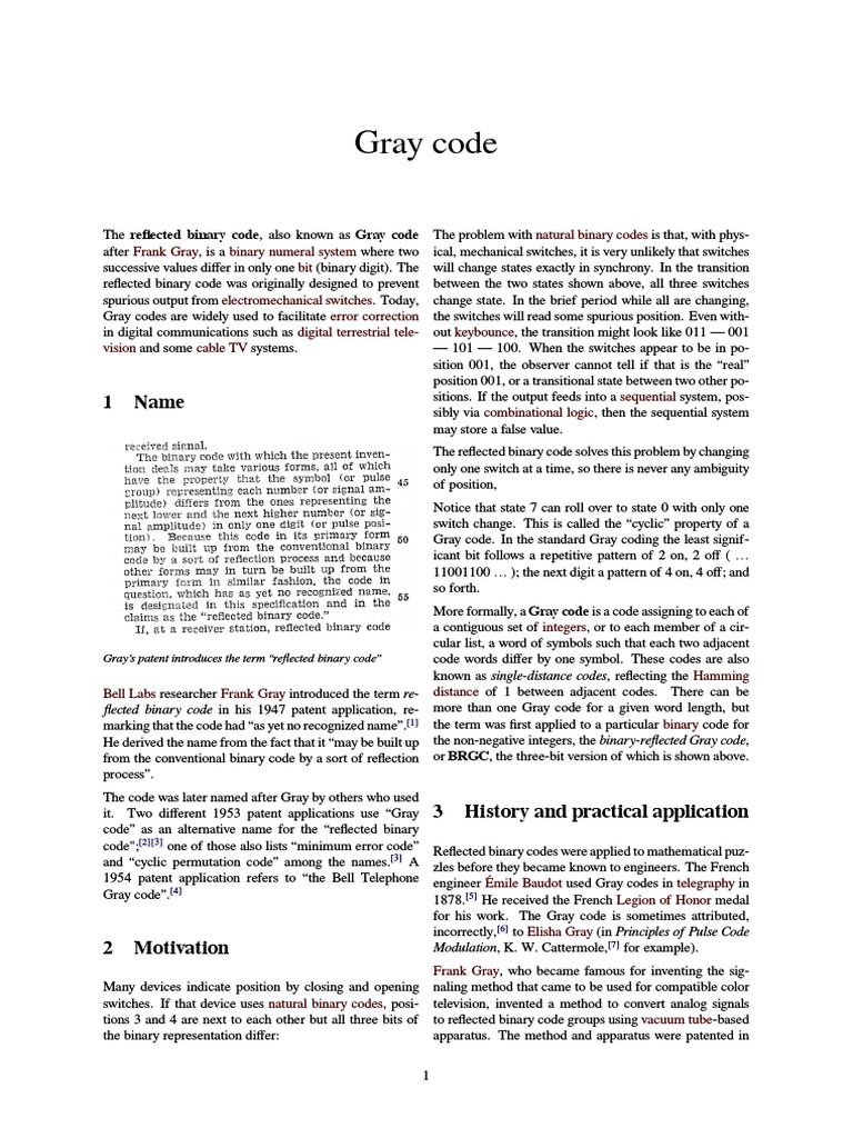 Understanding Gray Code and Its Applications | PDF | Computer ...