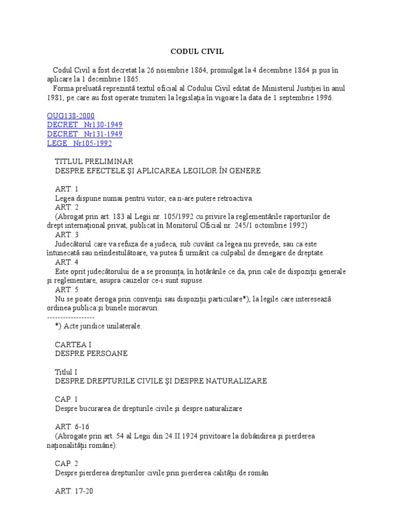 Codul Civil | PDF