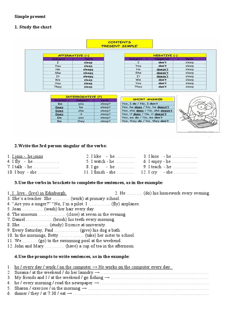 Actividad 2 Ingles 3er Año Simple Present Repaso | Download Free PDF | Linguistic Typology ...