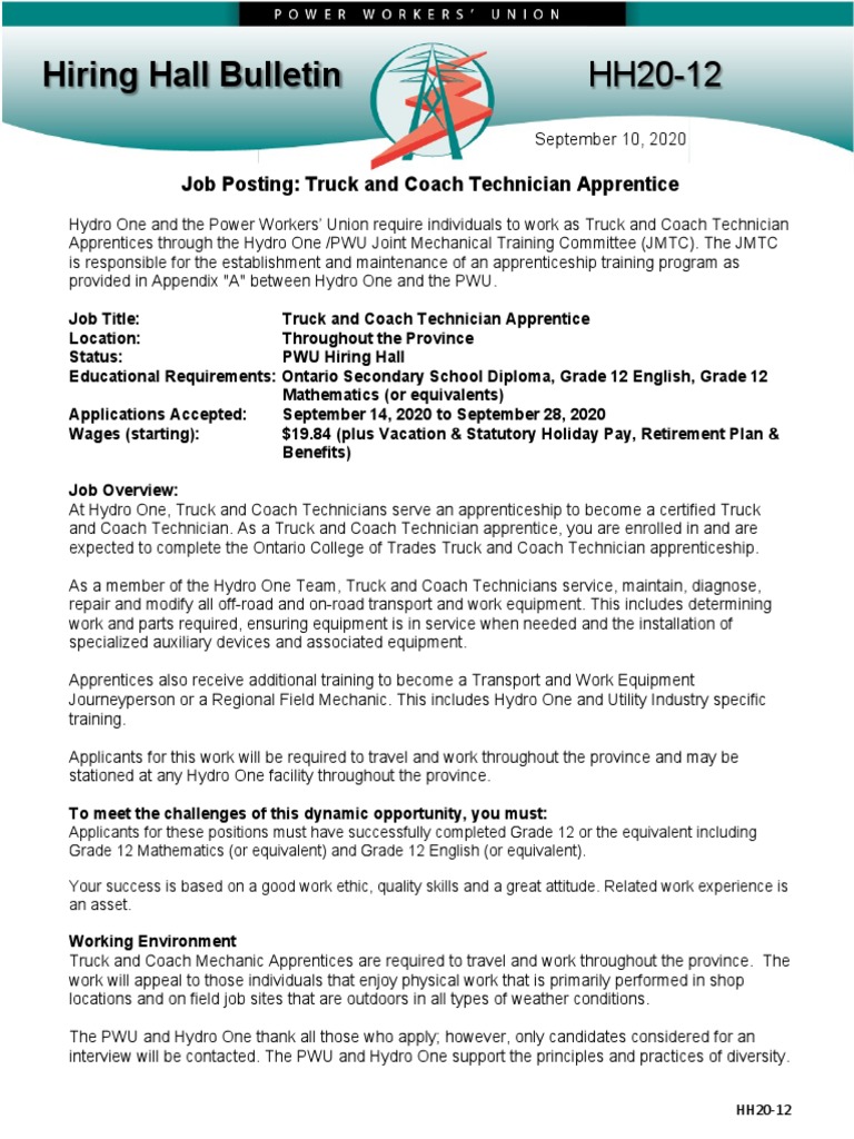 Truck and Coach Technician Apprenticeship | PDF | Apprenticeship | Truck