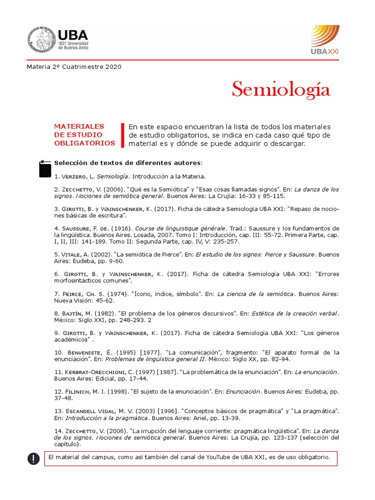 Bibliograf+¡a Semiolog+¡a 2020 2 PDF | PDF | Movimientos filosóficos ...