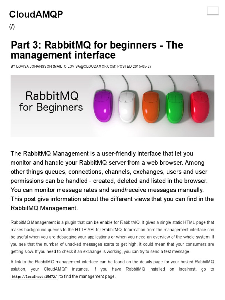 RabbitMQ Management Interface Guide | PDF | Internet Relay Chat ...