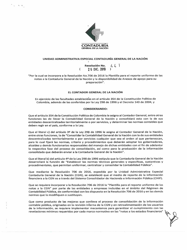 Resol - 441-2019+Plantilla+Notas Guia NOTAS A EEFF PDF | Descargar gratis PDF | Contador ...