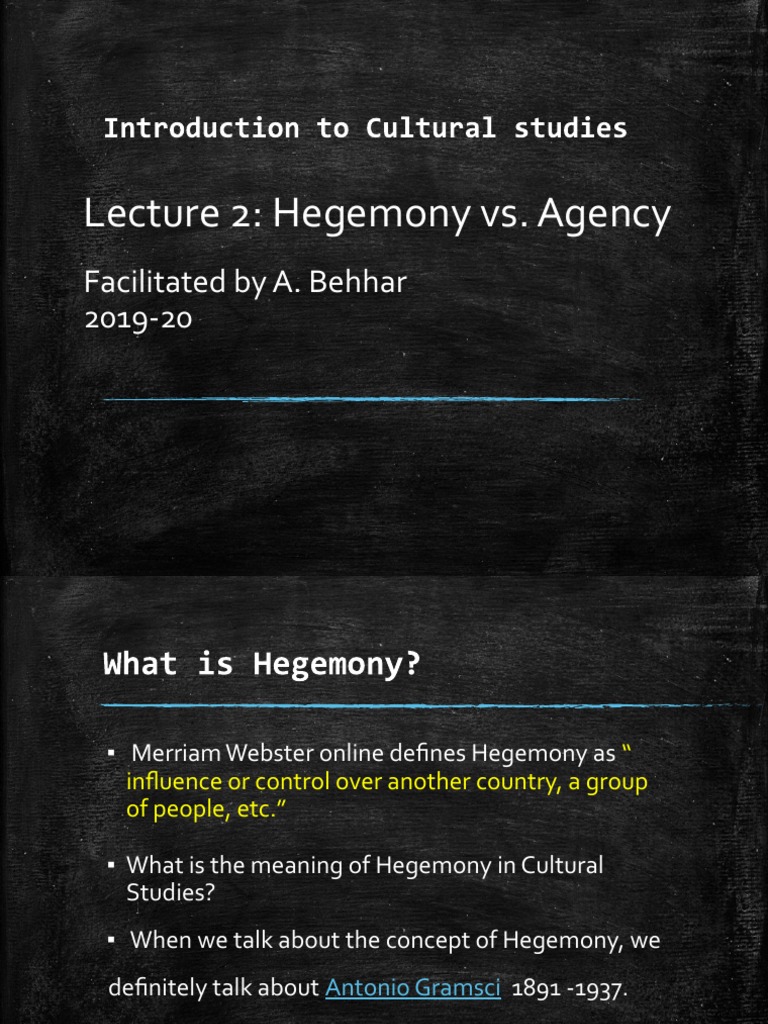 Hegemony vs. Agency | PDF | Antonio Gramsci | Hegemony