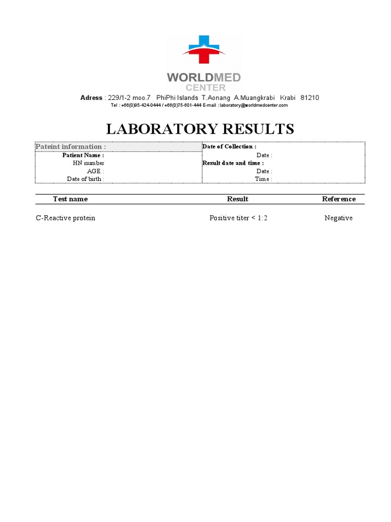 Result Template - CRP (Card) | PDF
