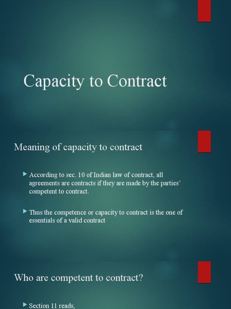 Capacity To Contract | PDF | Estoppel | Insanity Defense