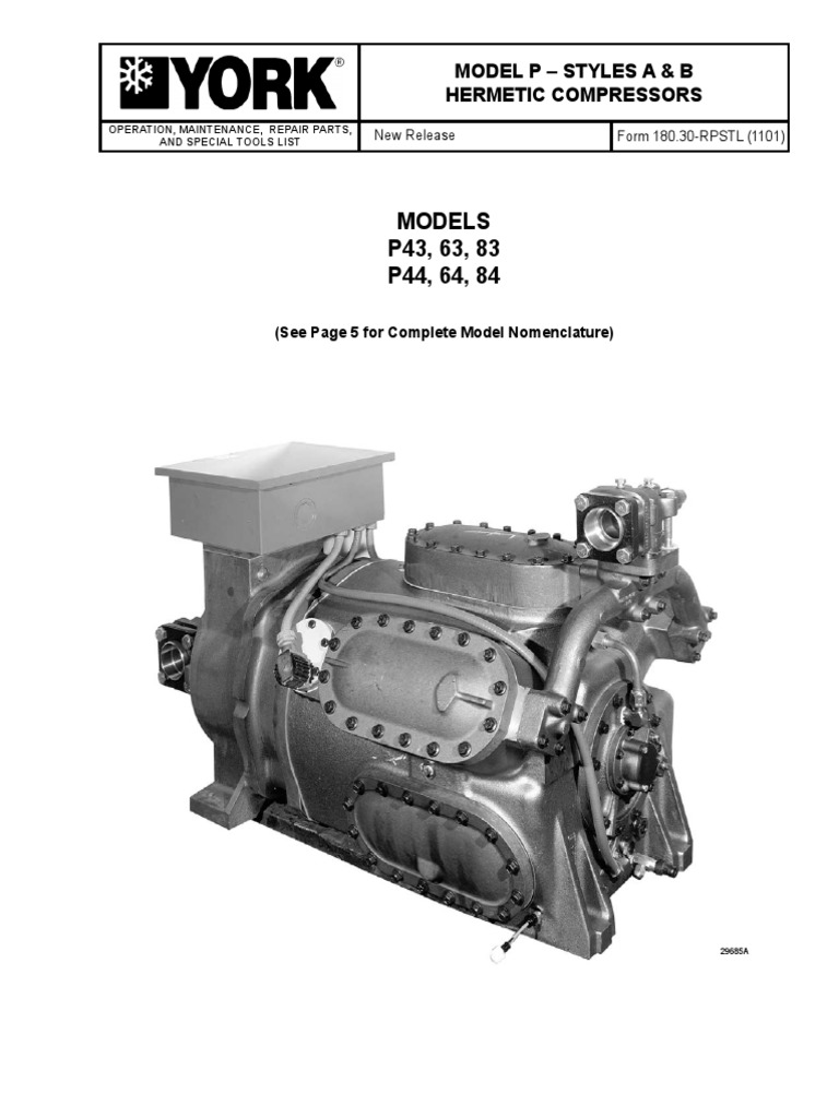 180.30-RPSTL (1) York Pa Comp PDF | PDF | Screw | Bearing (Mechanical)