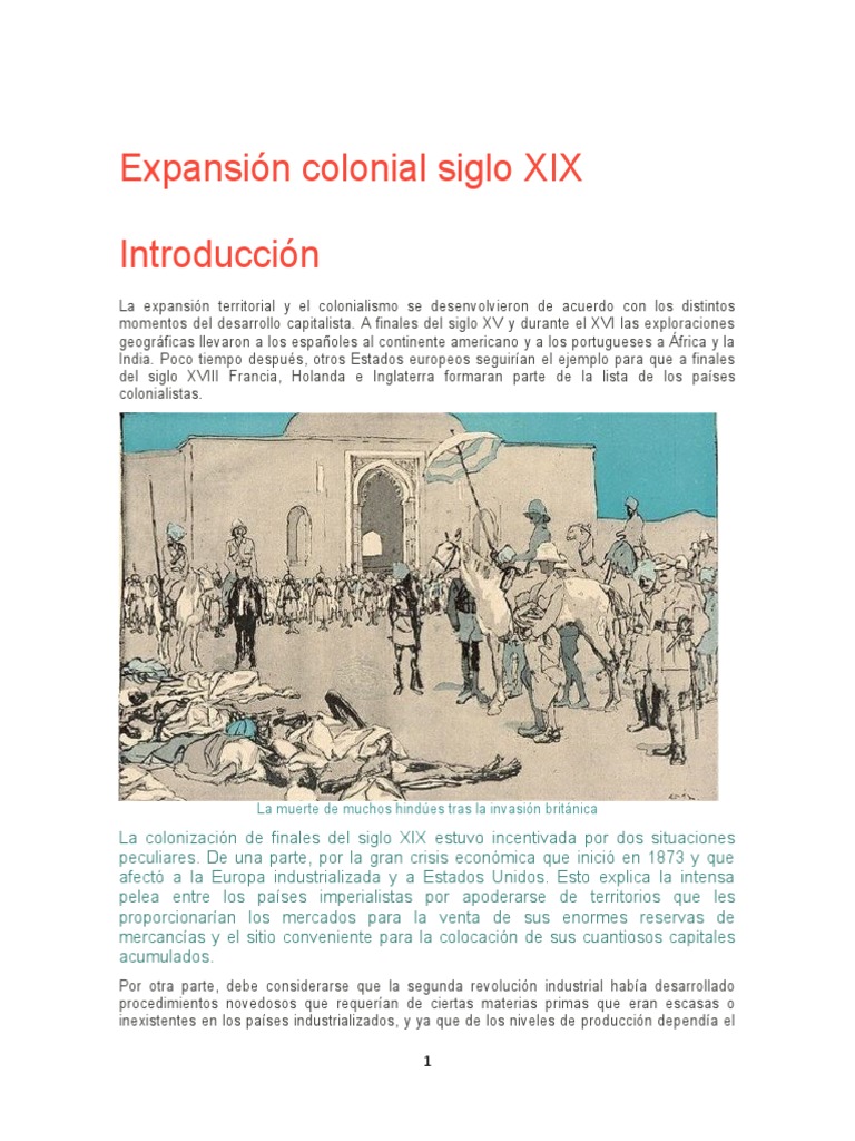 Expansion Colonial en El Siglo XIX | PDF | Colonialismo | África