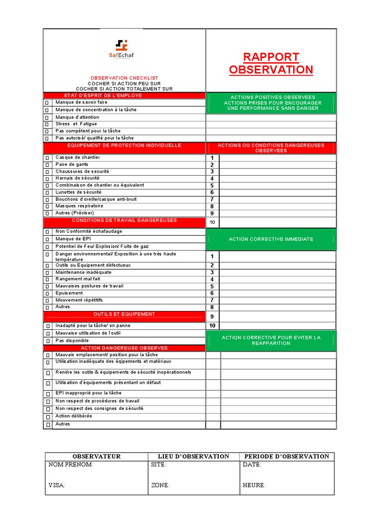 Checklist She PDF | Download Free PDF | Prévention | Sécurité