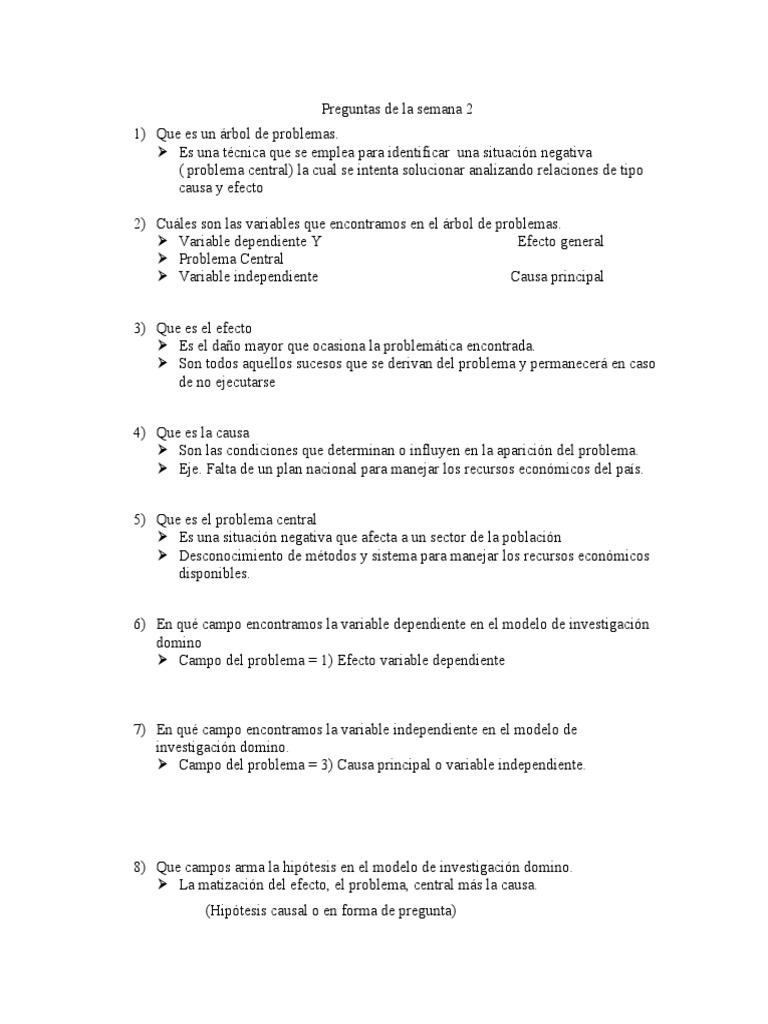 Preguntas de La Semana 2 Tesis | PDF