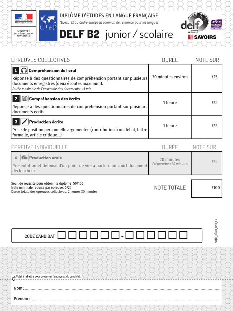 Épreuves DELF B2 Junior : Guide Complet | PDF | Enseignement des ...