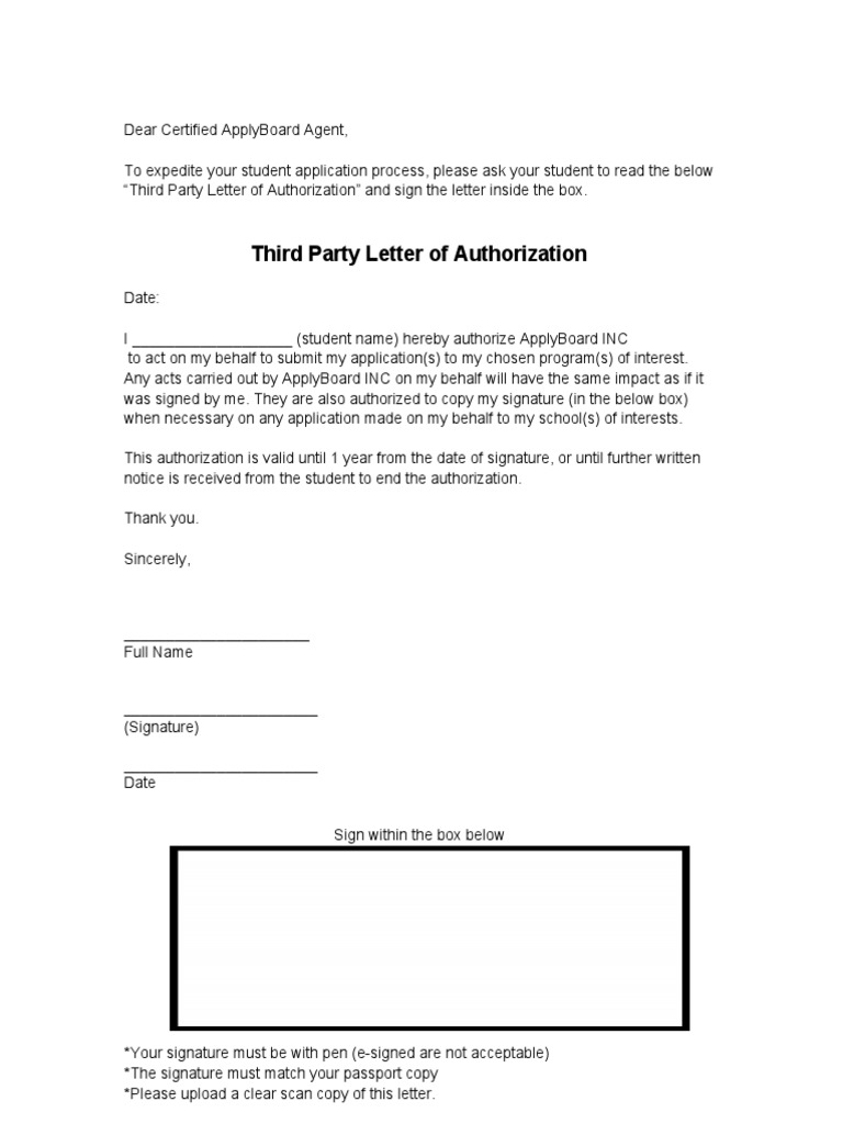 Signature Authorization Form PDF | PDF