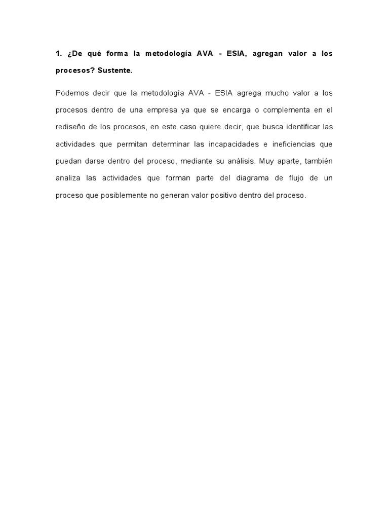 La Metodología AVA - ESIA | PDF