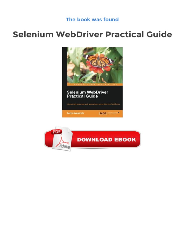 Selenium Webdriver Practical Guide Free Download PDF | PDF | Selenium (Software) | Software ...