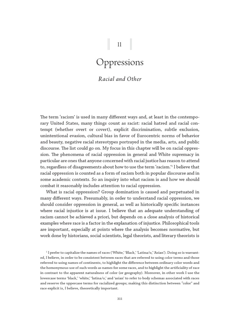 Understanding Racial Oppression Dynamics | PDF | Racism ...