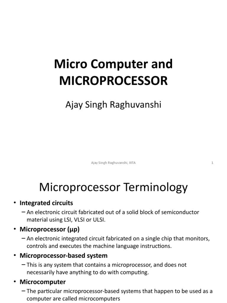 Micro Computer and Microprocessor: Ajay Singh Raghuvanshi | PDF | Central Processing Unit ...