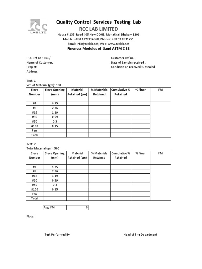 Quality Control Services Testing Lab | PDF