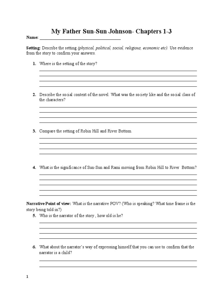 My Father Sun - Sun Johnson (1-3) | PDF | Narration