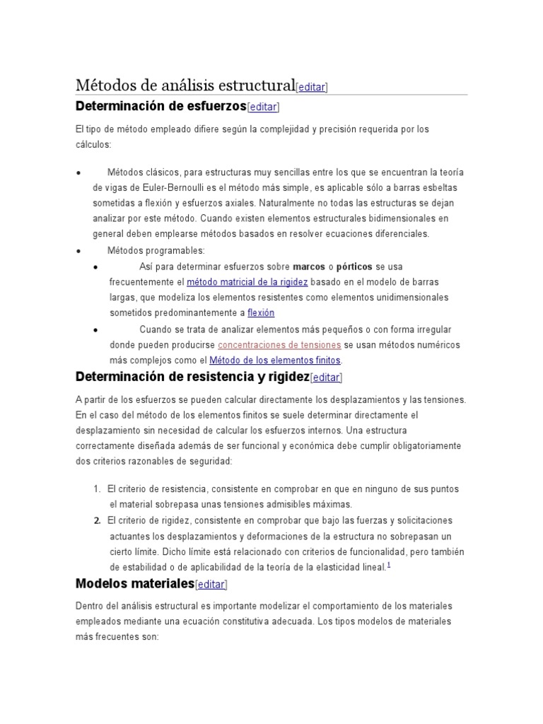 Metodos de Analisis Estructural | PDF | Análisis estructural ...