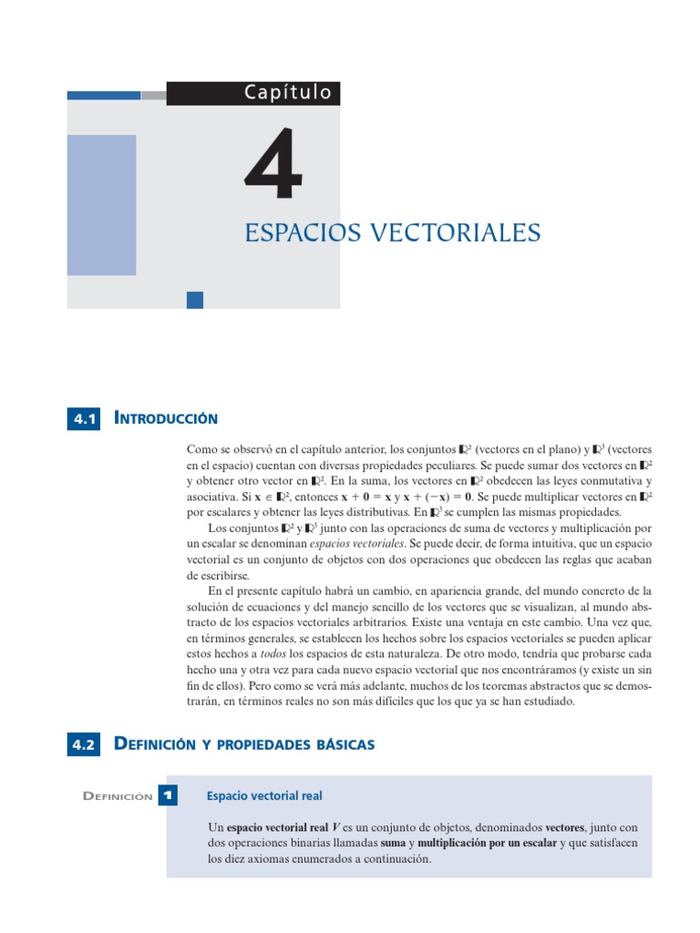 Espacios Vectoriales | PDF | Espacio vectorial | Vector Euclidiano