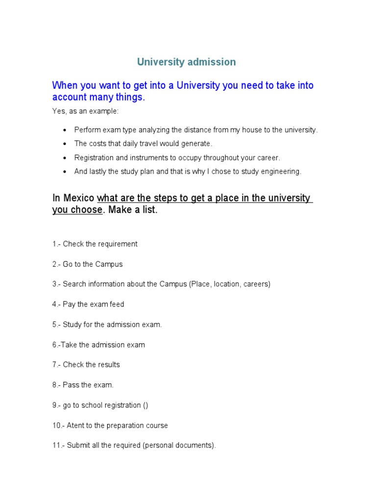 University Admission | PDF | University And College Admission | Test ...