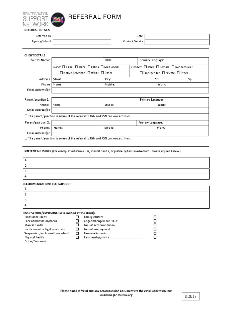 RSN Referral Form | PDF | Gender | Gender Studies