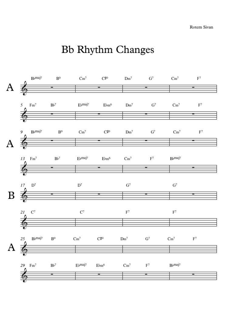 BB Rhythm Changes: Rotem Sivan | PDF