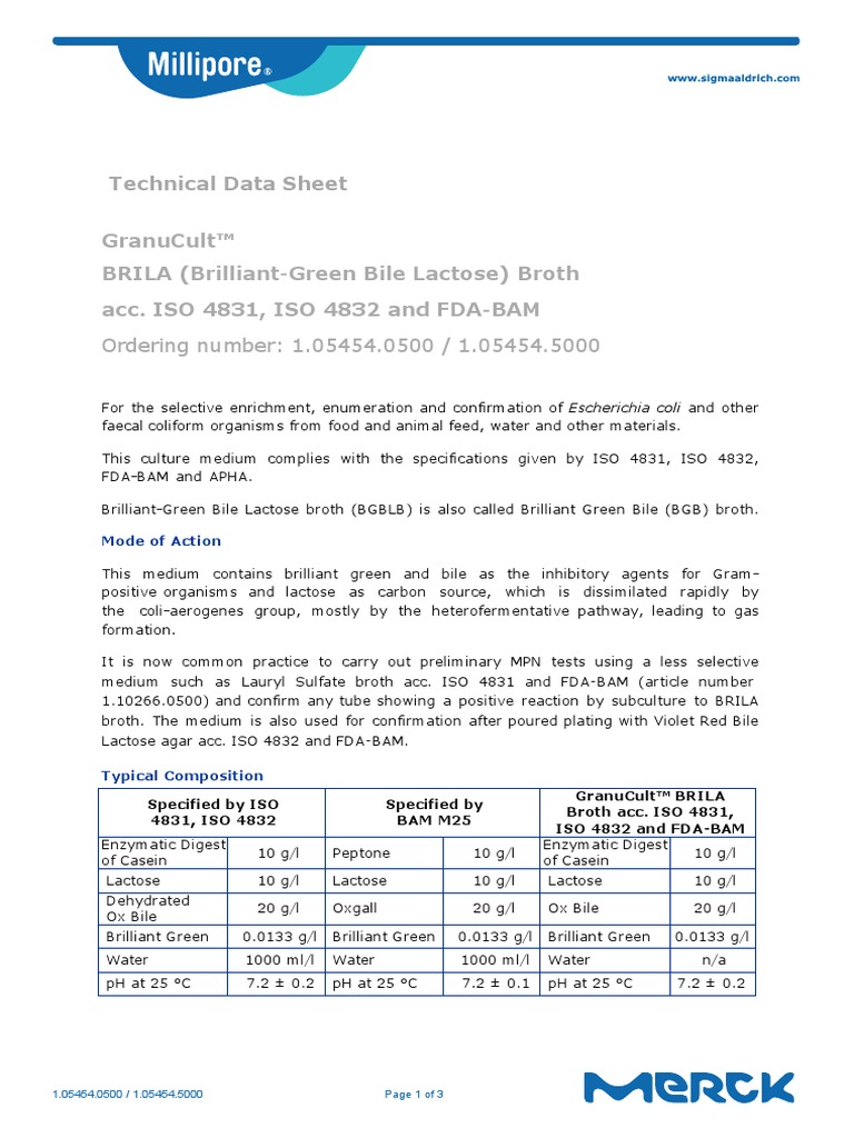 Merck Rebrand - 105454 - 1907 PDF | PDF | Growth Medium | Escherichia Coli