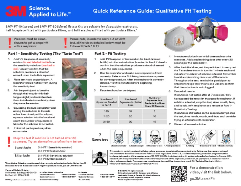 Quick Reference Guide: Qualitative Fit Testing: Part 1 - Sensitivity ...