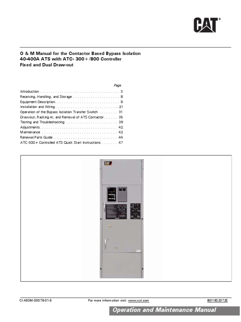 Bypass Isolation 300+ and 800 Contactor Based Fixed + Dual Drawout (40 ...