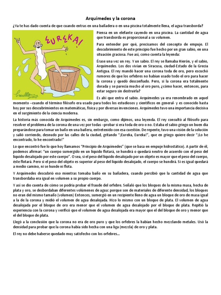 Arquímedes y la prueba de la corona | PDF | Densidad | Naturaleza