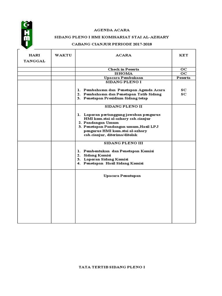 Draft Sidang Pleno I | PDF