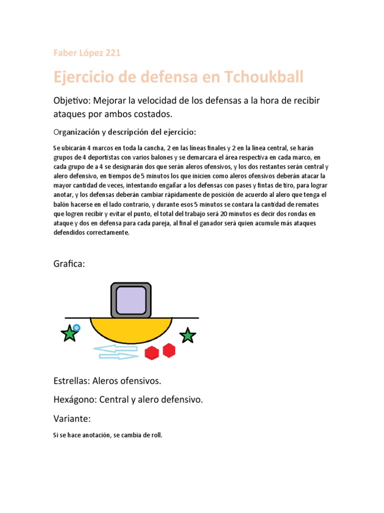 Ejercicio de Defensa en Tchoukball | PDF
