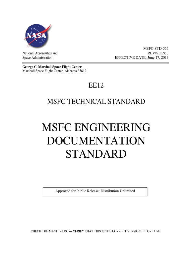 MSFC STD 555j | PDF | Computer Aided Design | Documentation