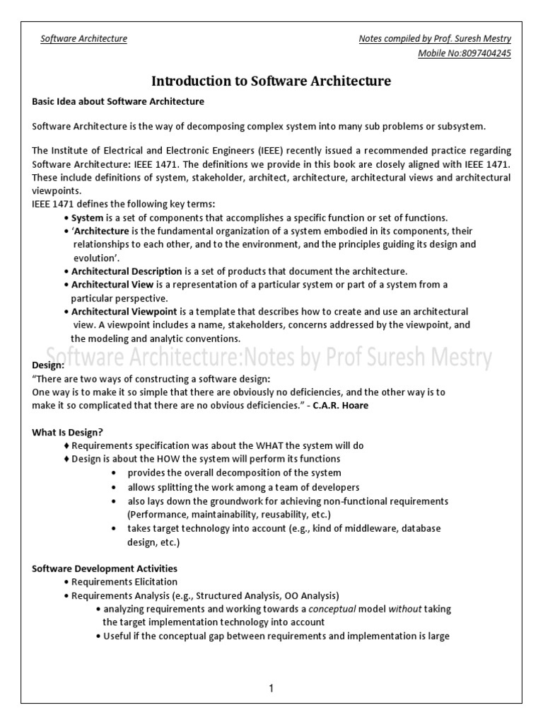 Software Architecture Basics | PDF | Component Based Software Engineering | Software Architecture