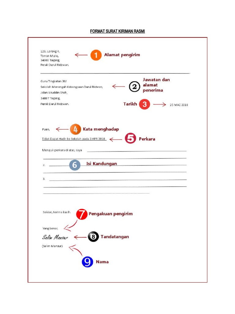 Format Dan Contoh Surat Kiriman Rasmi | PDF