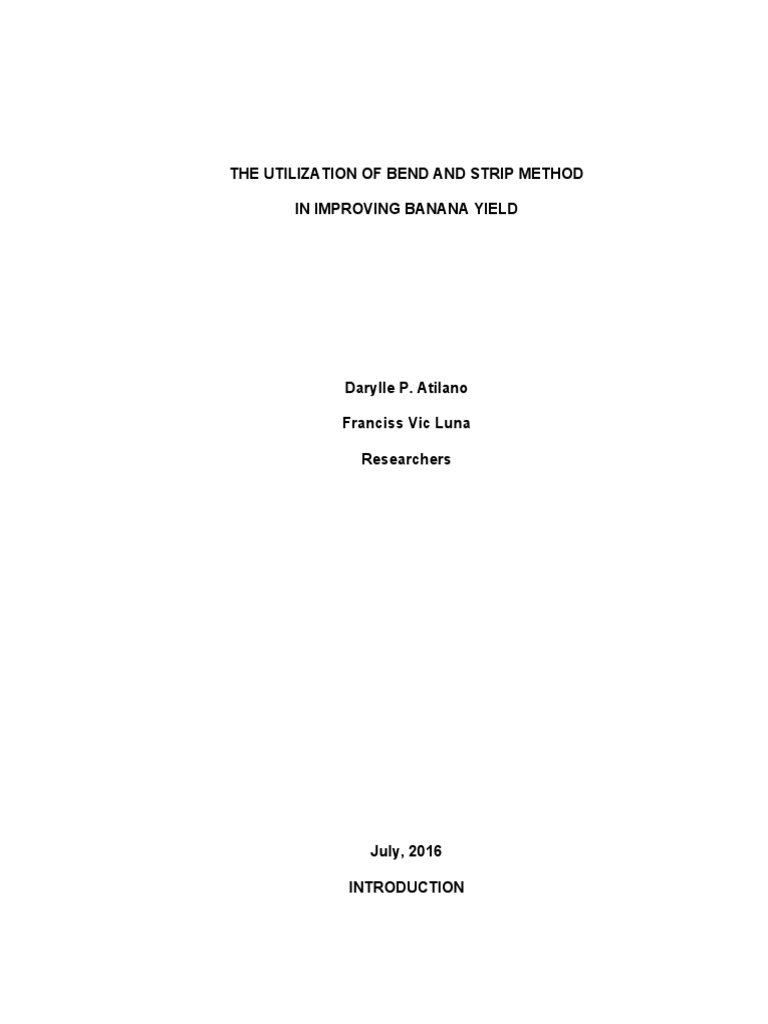 Science Investigatory Project Sample 2016 | PDF | Crop Yield | Banana