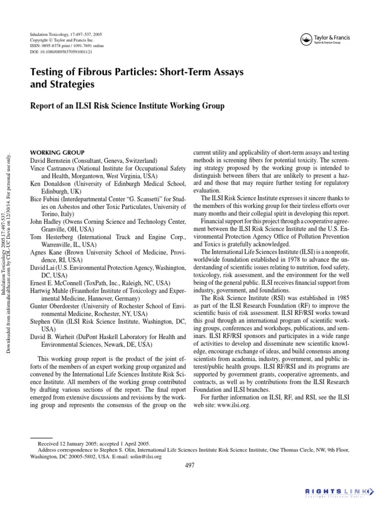 05 - Bernstein Testing of Fiber Particles Assays and Strategies | PDF ...