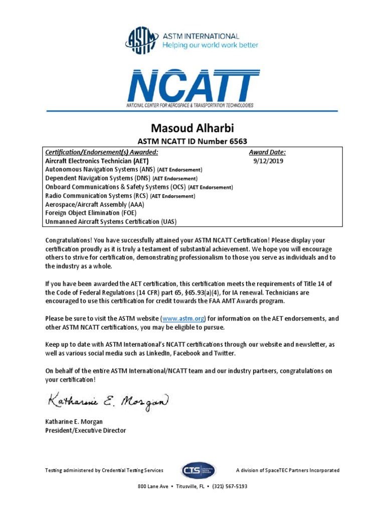 ASTM NCATT CTS-Letter-Alharbi | PDF | Technology & Engineering