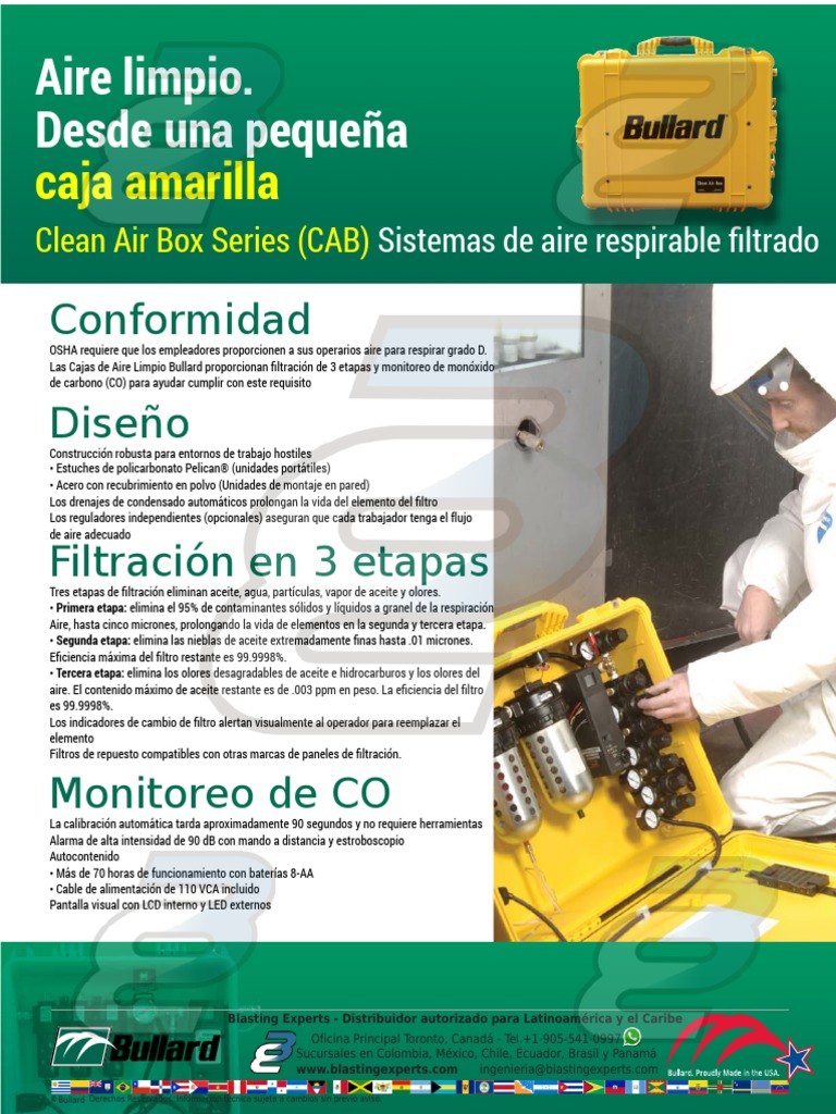 Ficha Tecnica Bullard CAB PDF | PDF | Dióxido de carbono | Filtración