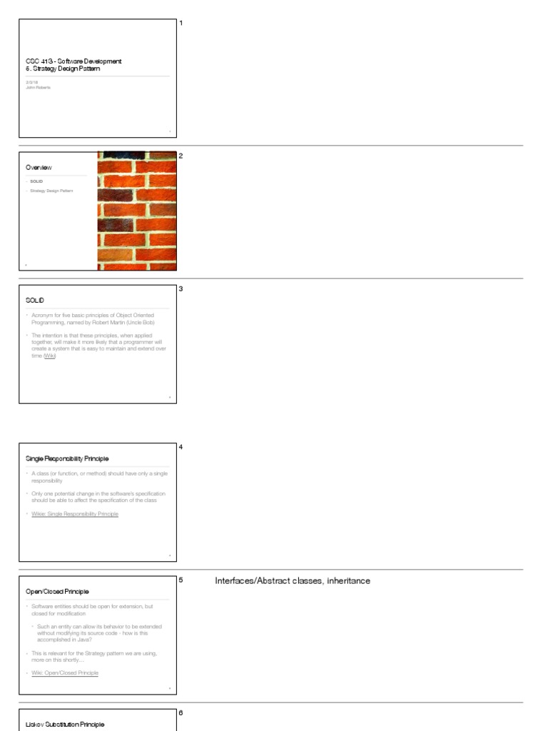 SOLID Strategy Design Pattern PDF | PDF | Inheritance (Object Oriented Programming) | Interface ...