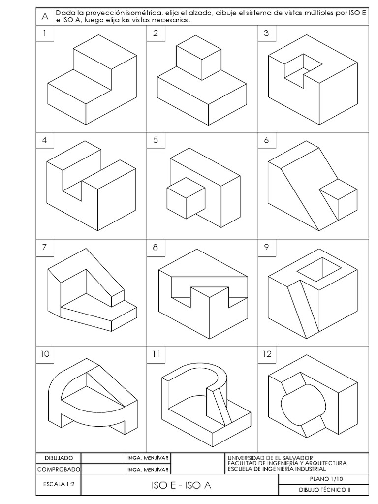 Dit215 - Guia Iso e - Iso A | PDF | Ilustración | Dibujo técnico