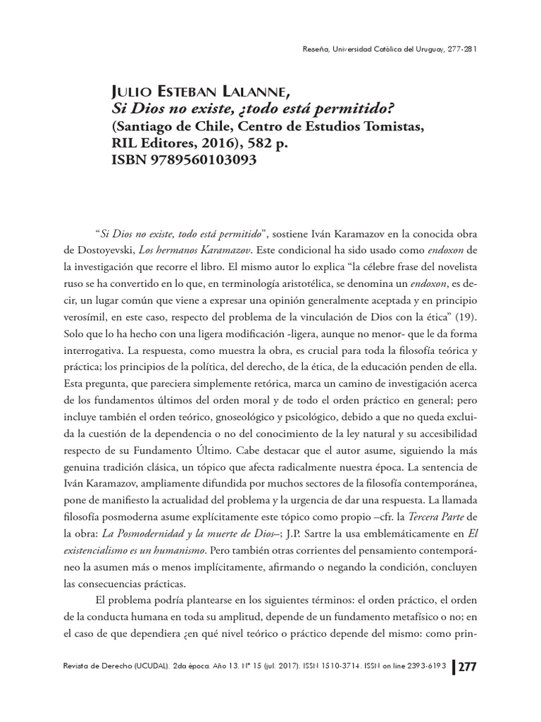 Si Dios No Existe, ¿Todo Está Permitido? | PDF | La Ley natural | Moralidad