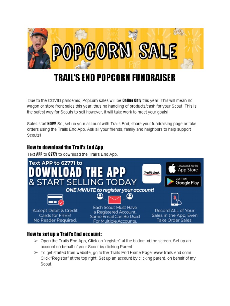 Trail'S End Popcorn Fundraiser | PDF | Popcorn | Chocolate