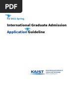 KAIST Admission Guideline For International Applicants 2025 | PDF | Gce Advanced Level (United ...