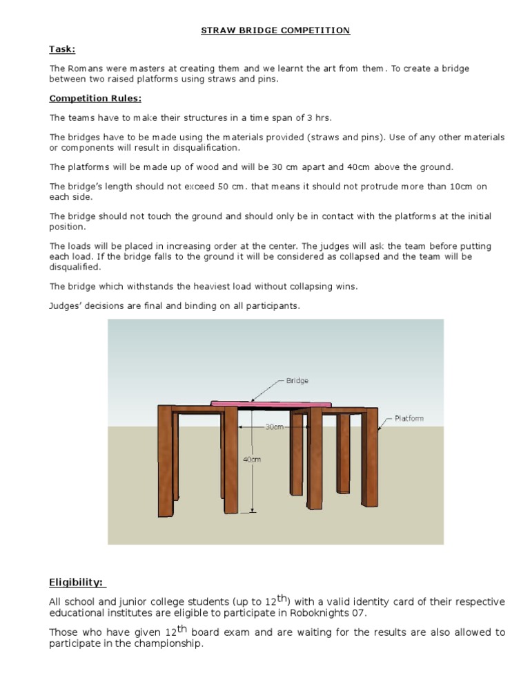 Straw Bridge Competition | PDF