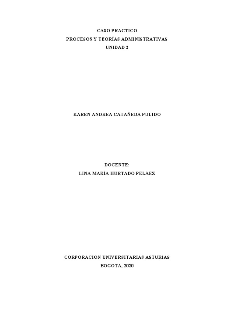 CASO PRACTICO U2 | PDF | Comportamiento | Motivación