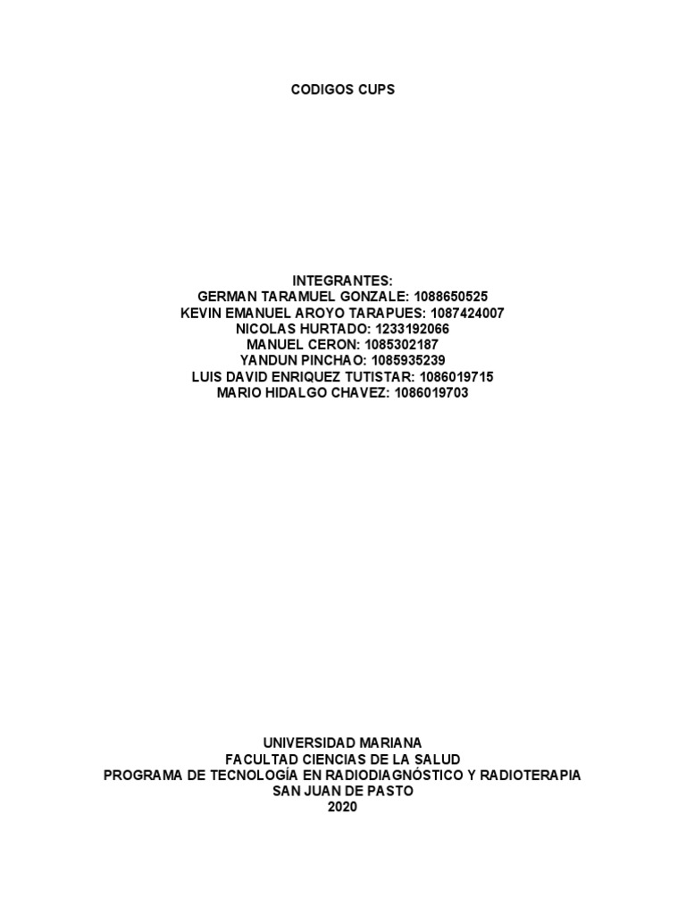 Codigos Cups | PDF