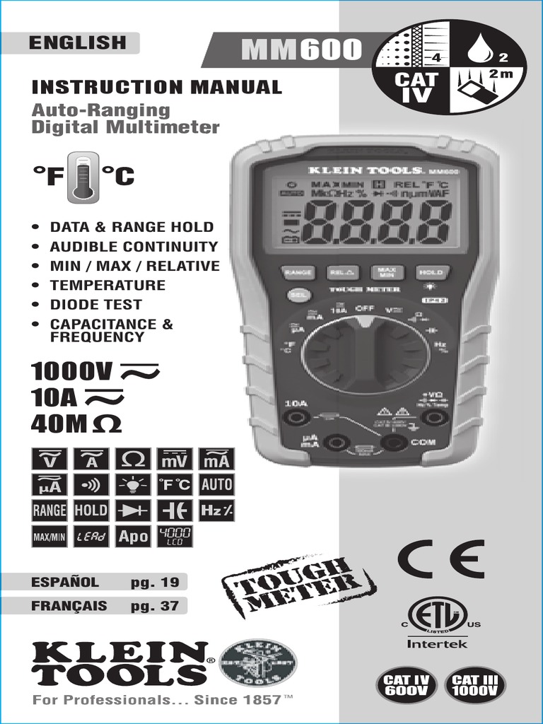 Digital Multimeter: Instruction Manual | PDF | Alternating Current ...